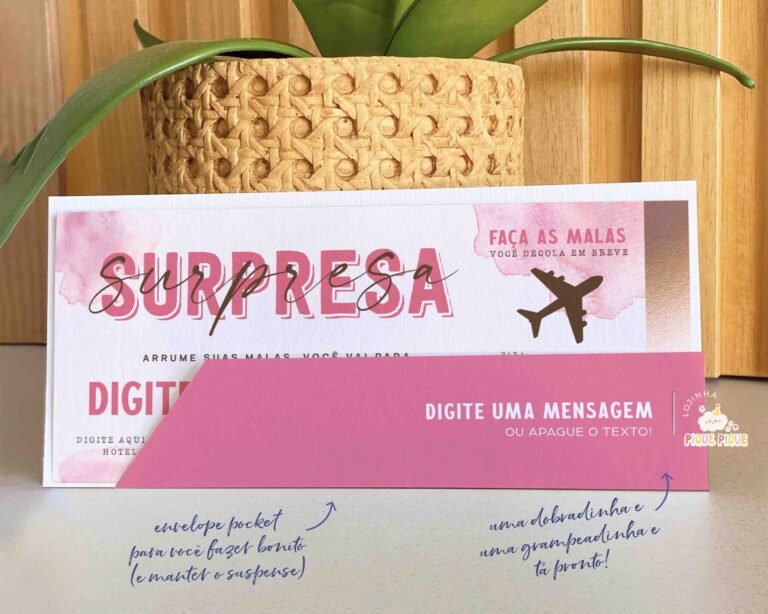 Voucher Vale Presente Cartão De Embarque Viagem Surpresa – PiquePique ...